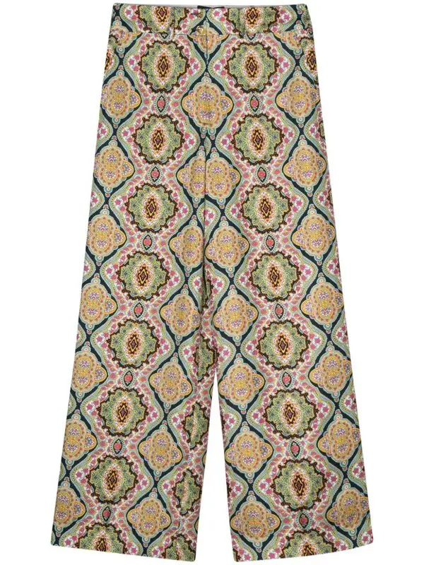 Etro Floral Wide-leg Trousers - Yellow