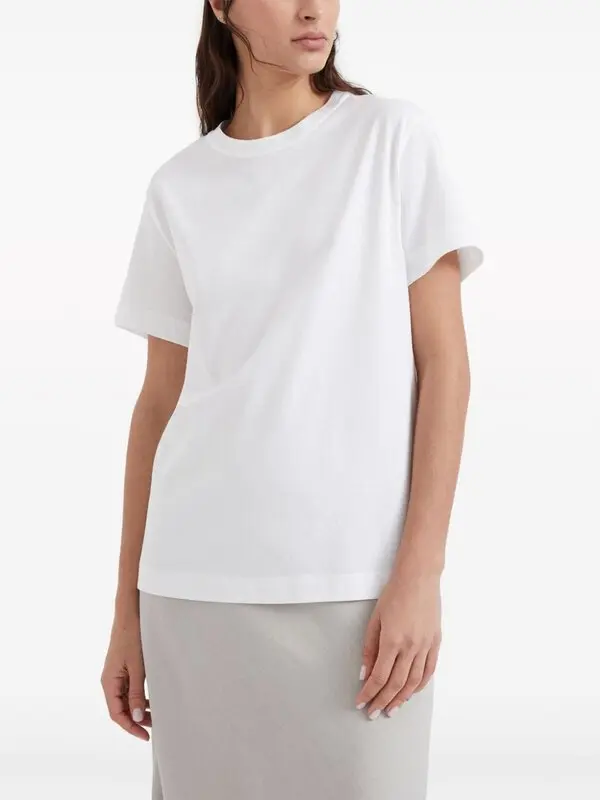 Brunello Cucinelli Monili-trimmed Cotton T-shirt - White