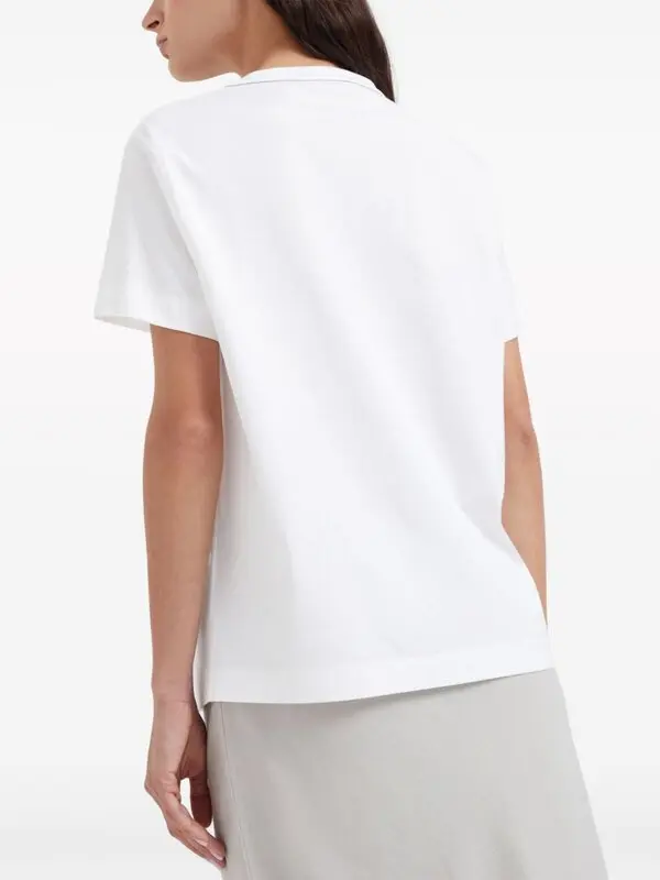 Brunello Cucinelli Monili-trimmed Cotton T-shirt - White
