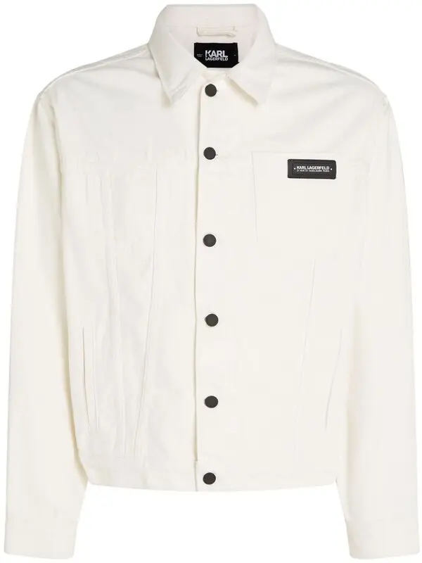 Karl Lagerfeld Logo-appliqué Denim Shirt Jacket - White