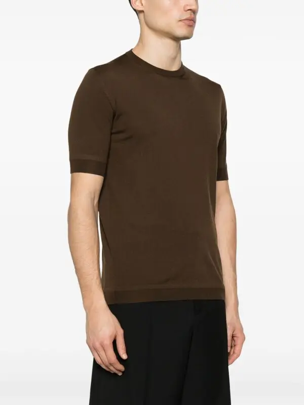 GOES BOTANICAL Knitted Merino T-shirt - Brown