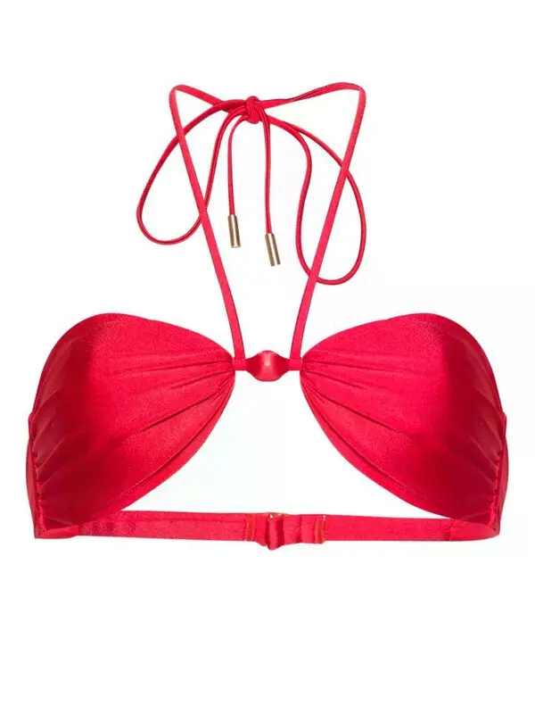 Cult Gaia Euphrasia Beaded Bikini Top - Red