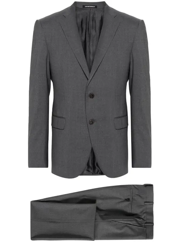Emporio Armani Single-breasted Virgin Wool Suit - Grey