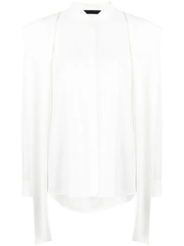 JUUN.J Draped Long-sleeve Shirt - White