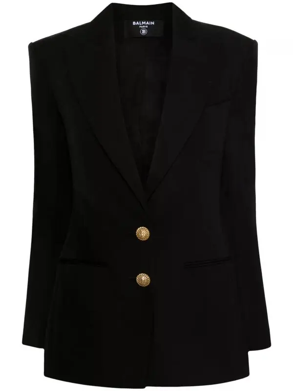 Balmain Single-breasted Virgin Wool Blazer - Black