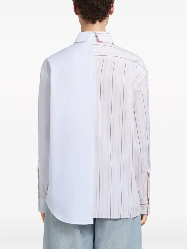 Marni Asymmetric Striped Shirt In Blue | Editorialist