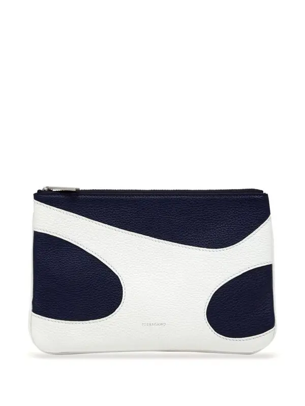 FERRAGAMO Cut-out Leather Phone Pouch - White