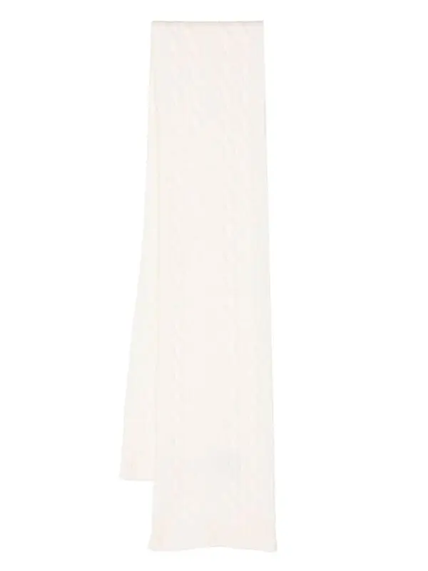 N.peal Cable-knit Cashmere Scarf - White