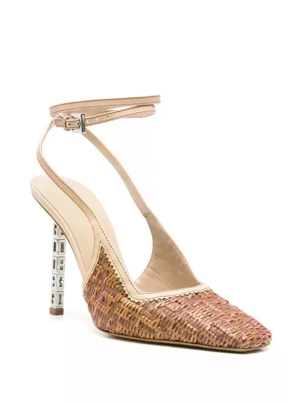 Gcds 100mm Cube Monogram-raffia Pumps
