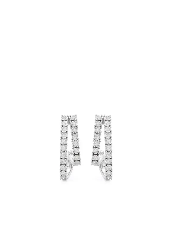 DANA REBECCA DESIGNS 14kt White Gold Diamond Ava Bea Hoop Earring - Silver