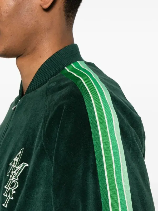 Amiri Stack Monogram Velvet Jacket - Green