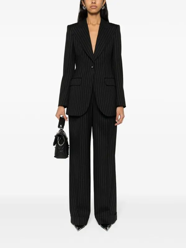 Dolce & Gabbana Pinstriped Single-breasted Blazer - Black
