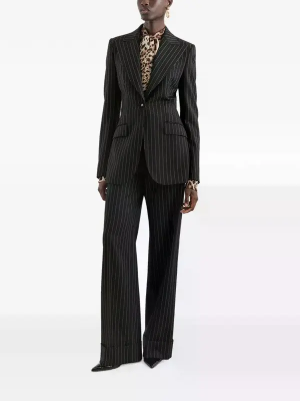 Dolce & Gabbana Pinstriped Single-breasted Blazer - Black