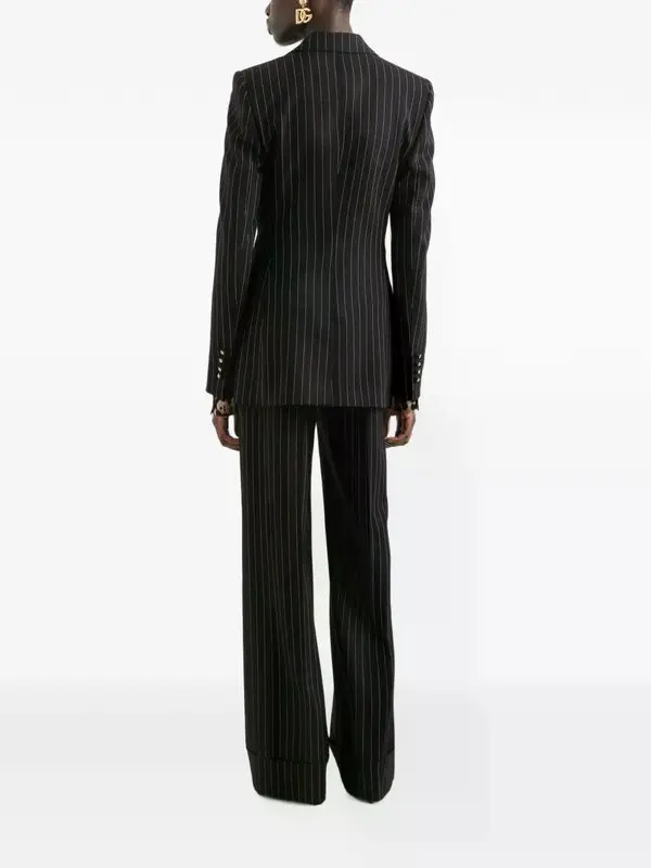 Dolce & Gabbana Pinstriped Single-breasted Blazer - Black