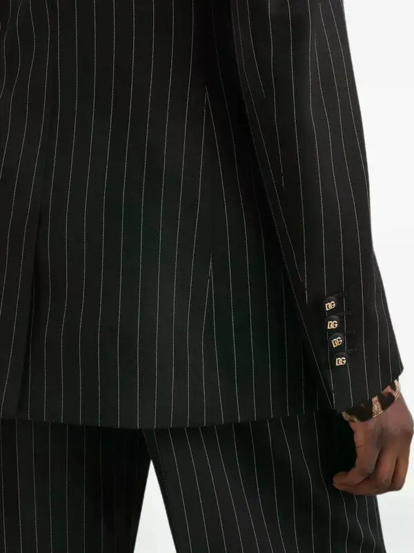 Dolce & Gabbana Pinstriped Single-breasted Blazer - Black