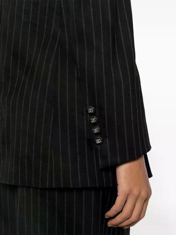 Dolce & Gabbana Pinstriped Single-breasted Blazer - Black