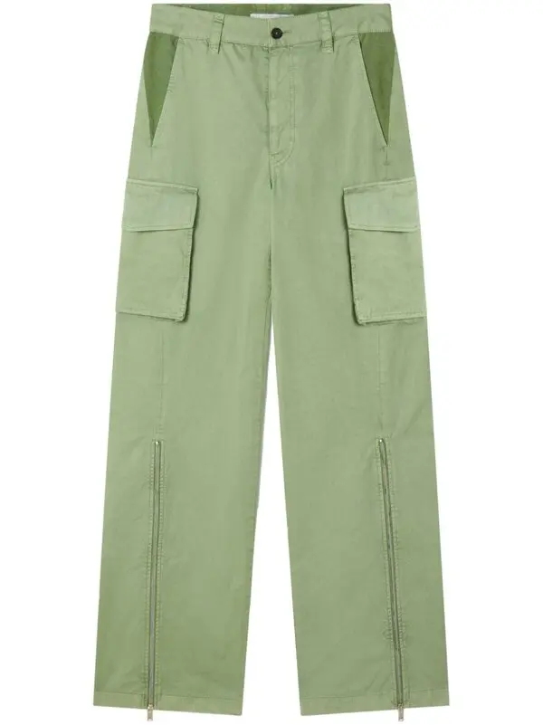 Stella McCartney Straight-leg Cotton Cargo Pants - Green