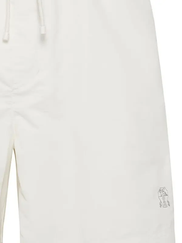 Brunello Cucinelli Logo-embroidered Swim Shorts - White