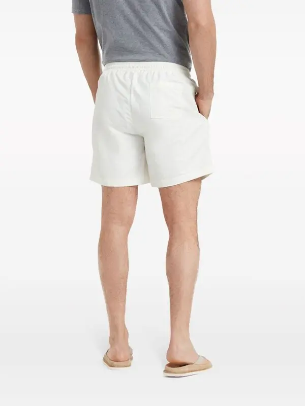 Brunello Cucinelli Logo-embroidered Swim Shorts - White