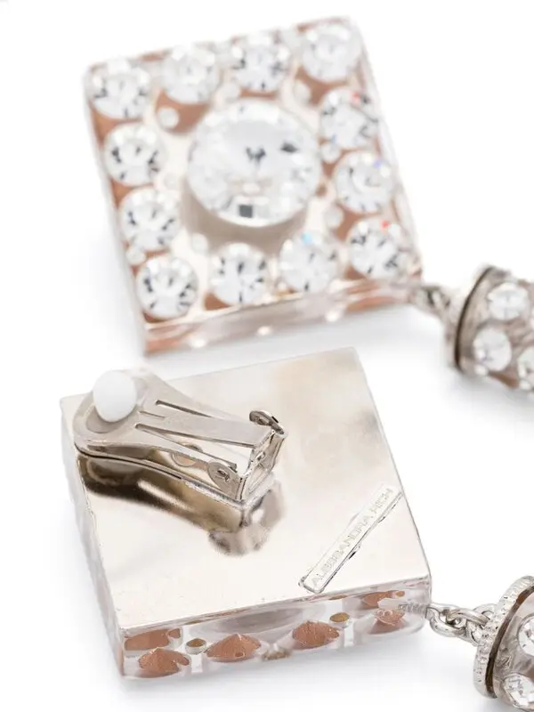 Alessandra Rich Crystal Pendant Clip-on Earrings