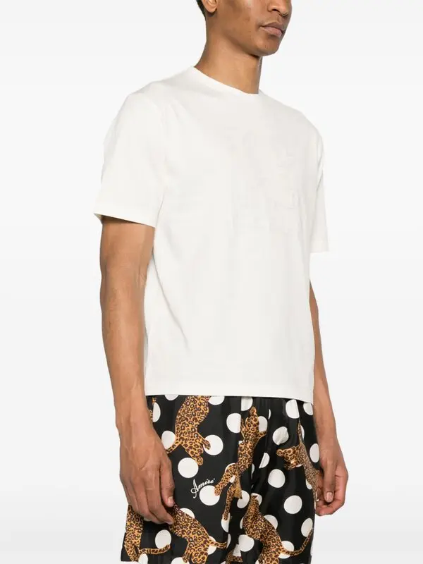 Palm Angels Monogram-embroidered Cotton T-shirt - White