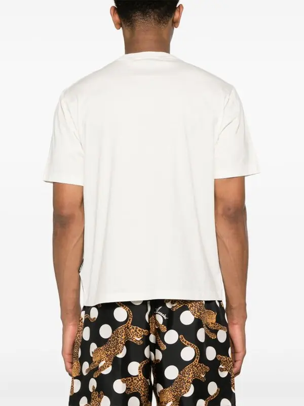 Palm Angels Monogram-embroidered Cotton T-shirt - White