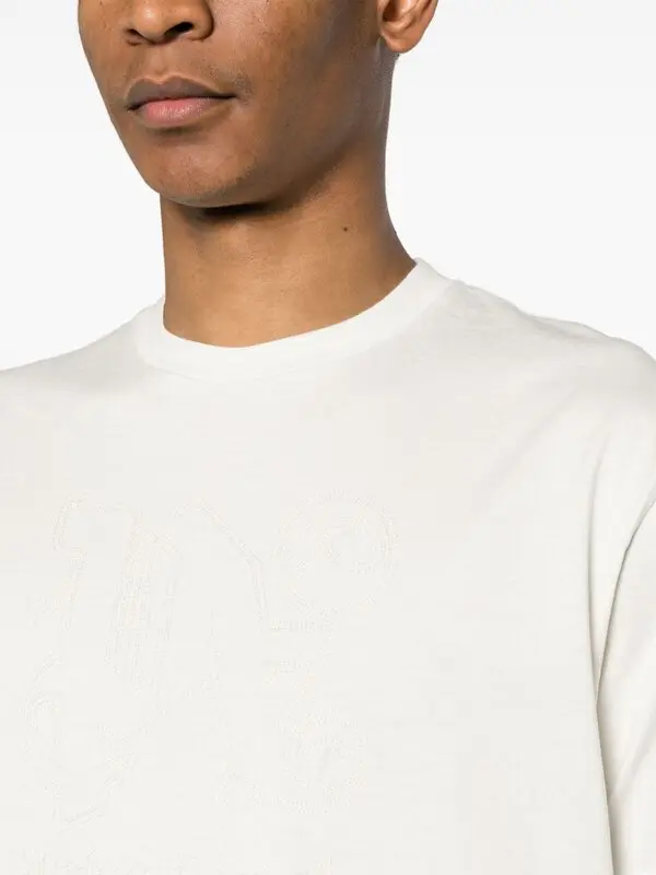 Palm Angels Monogram-embroidered Cotton T-shirt - White