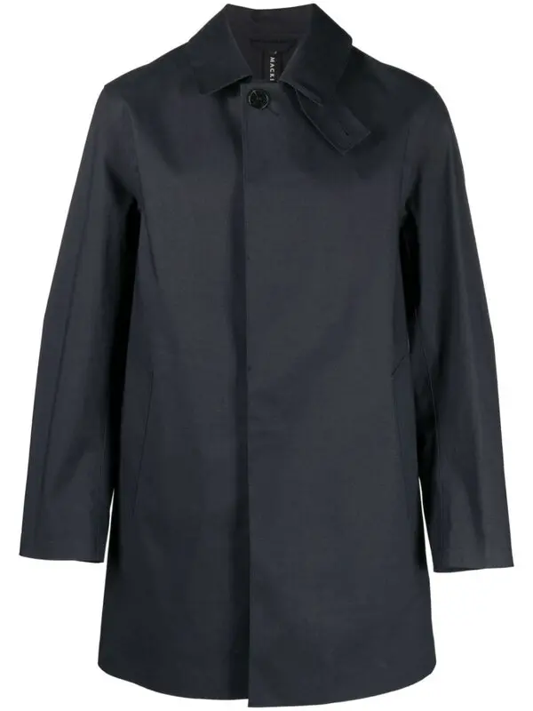 Mackintosh Single-breasted Cotton Coat - Blue