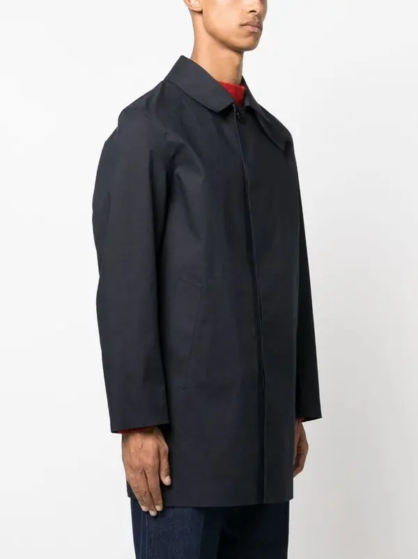 Mackintosh Single-breasted Cotton Coat - Blue