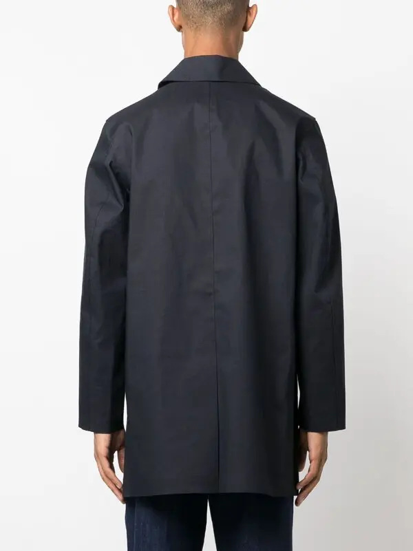 Mackintosh Single-breasted Cotton Coat - Blue