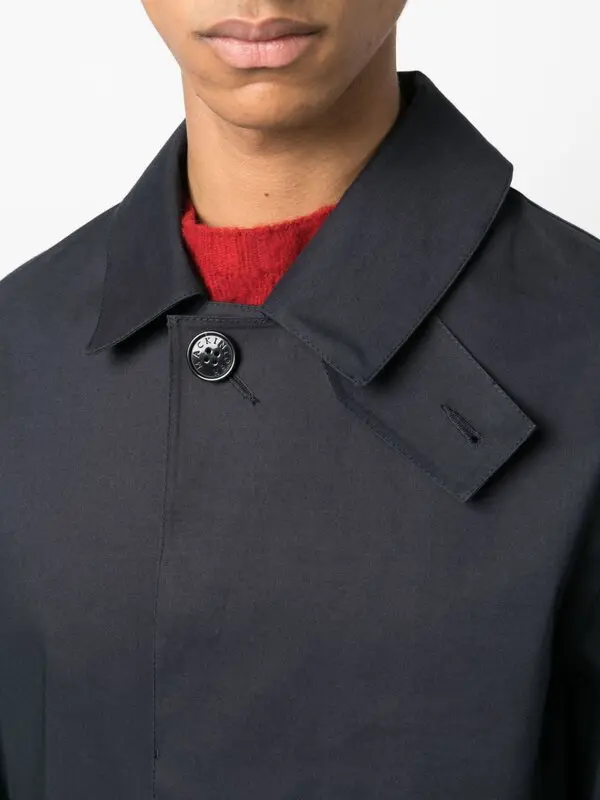 Mackintosh Single-breasted Cotton Coat - Blue