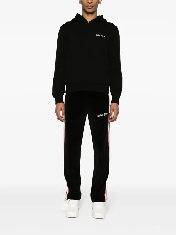 Palm Angels Logo-embroidered Knitted Hoodie
