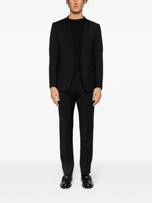 Emporio Armani Single-breasted Virgin Wool Suit - Blue