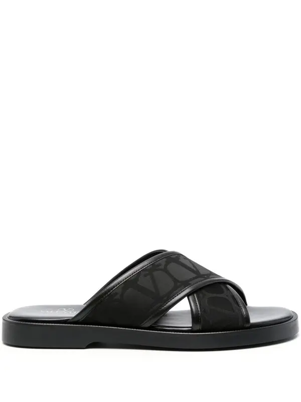 Valentino Garavani Logo-jacquard Crossover-strap Sandals