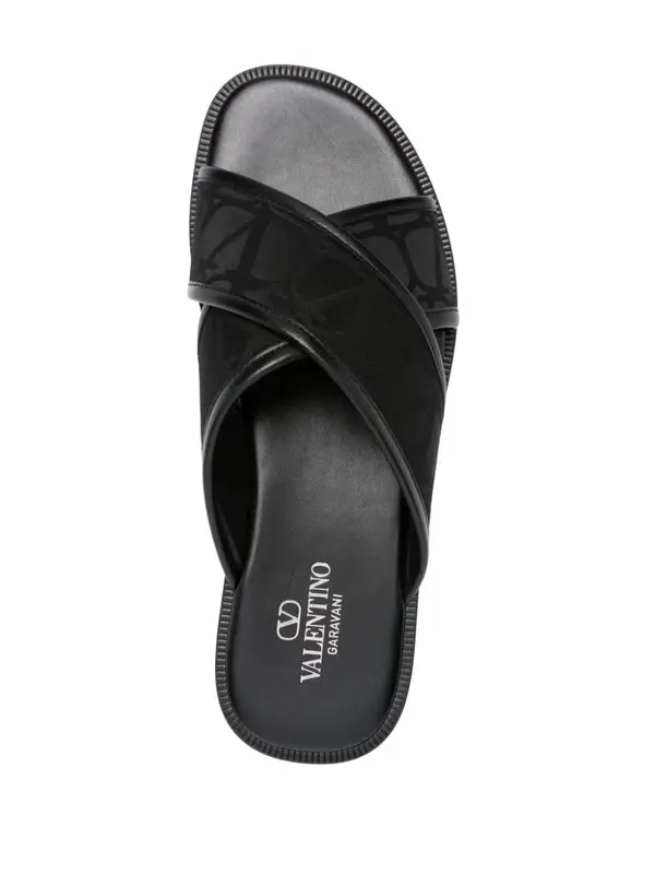 Valentino Garavani Logo-jacquard Crossover-strap Sandals