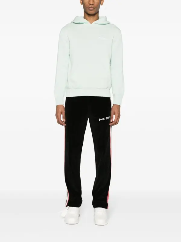 Palm Angels Logo-embroidered Knitted Hoodie
