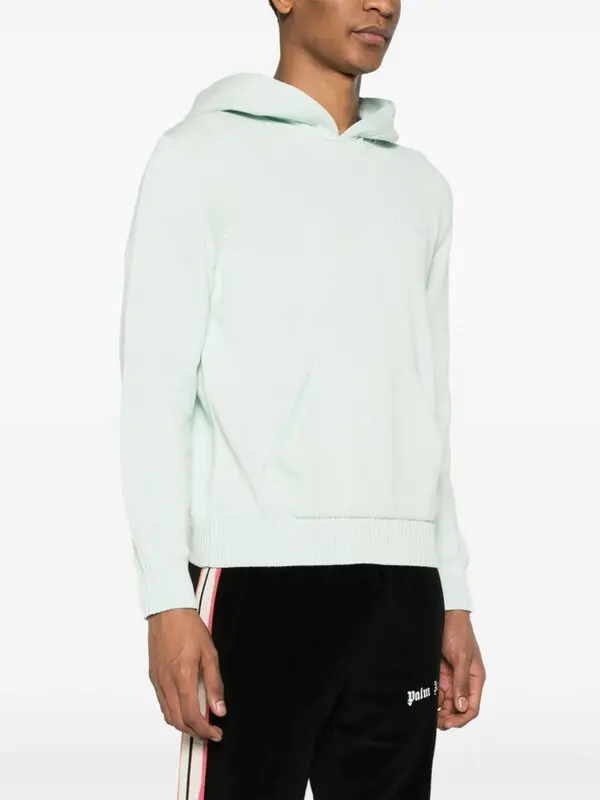 Palm Angels Logo-embroidered Knitted Hoodie