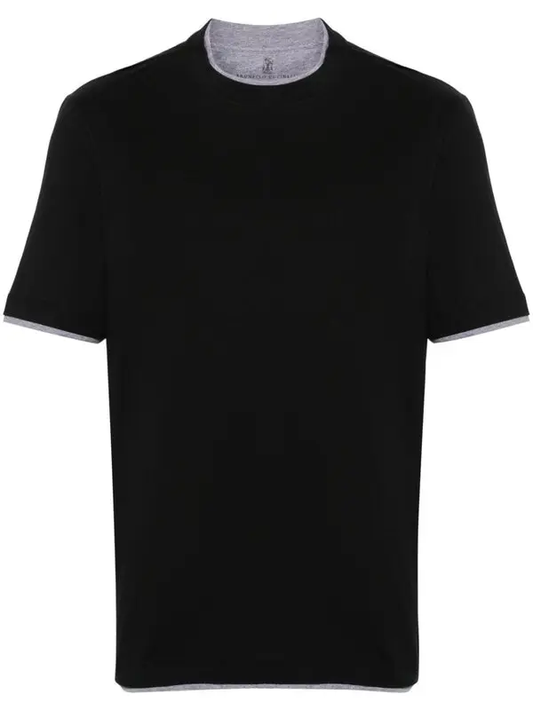 Brunello Cucinelli Layered-effect T-shirt - Black