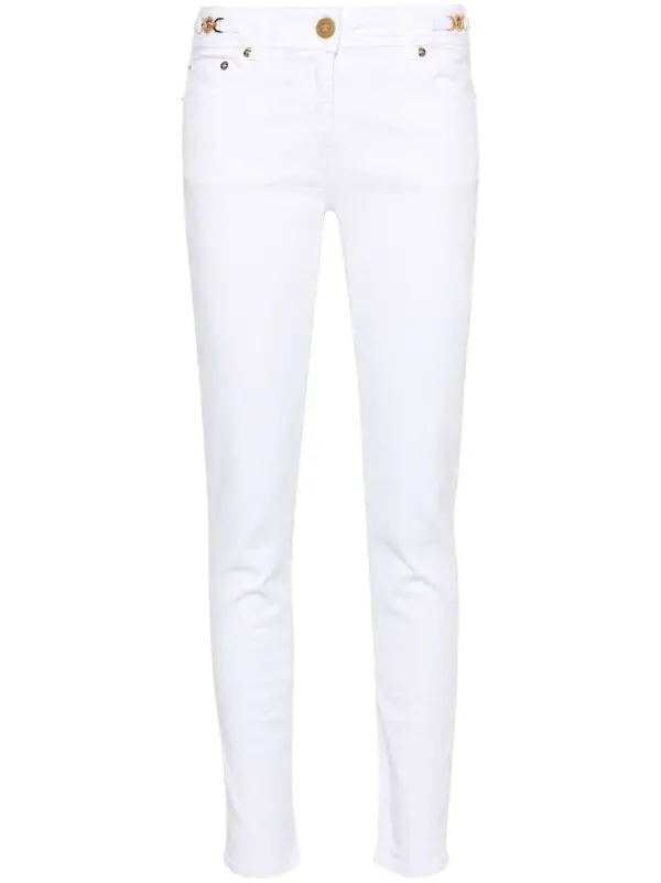 Versace Medusa-plaque Skinny Jeans - White