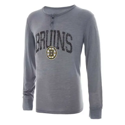 CONCEPTS SPORT Boston Bruins Takeaway Henley Long Sleeve T-shirt - Gray