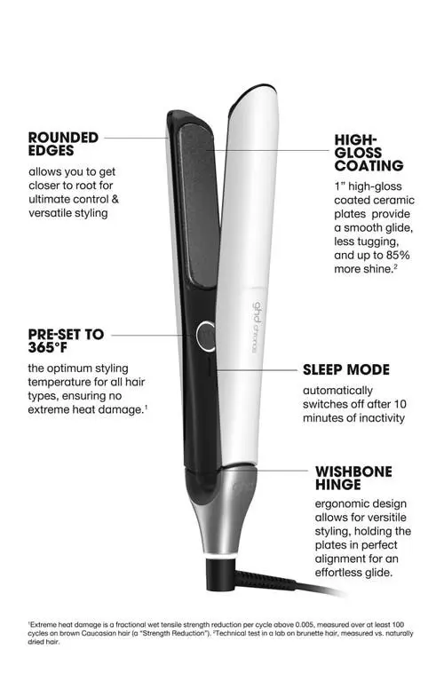 GHD Chronos Styler 1-inch Flat Iron - White