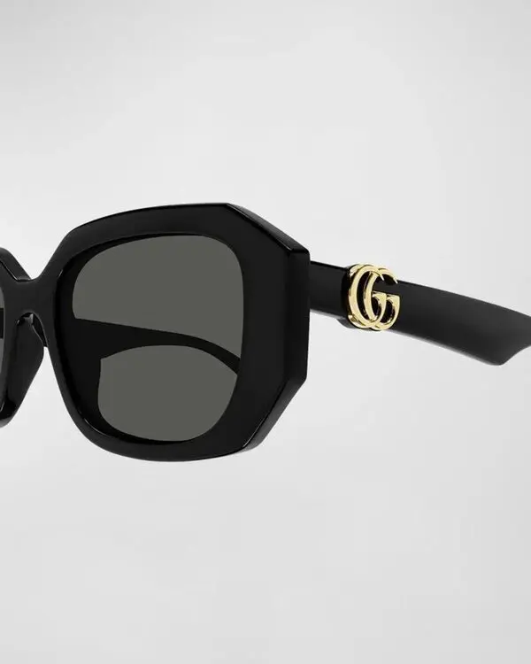 Gucci Geometric Rectangle Sunglasses - Black