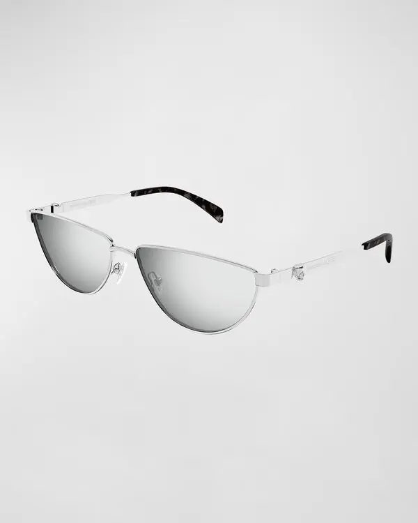 Alexander McQueen Mirrored Cat-eye Sunglasses - Shiny Silver