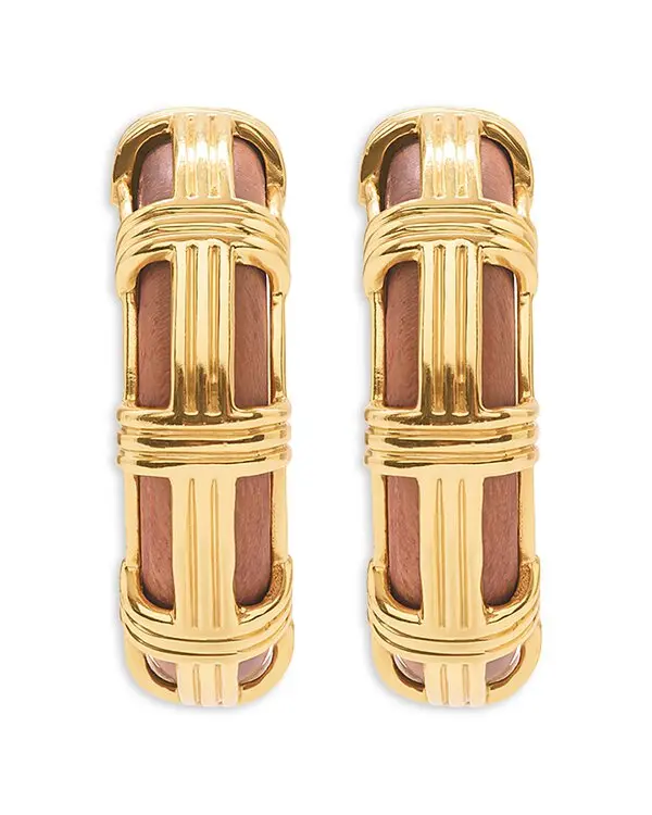 CAPUCINE DE WULF Gaia Cage Hoop Earrings - Brown/gold