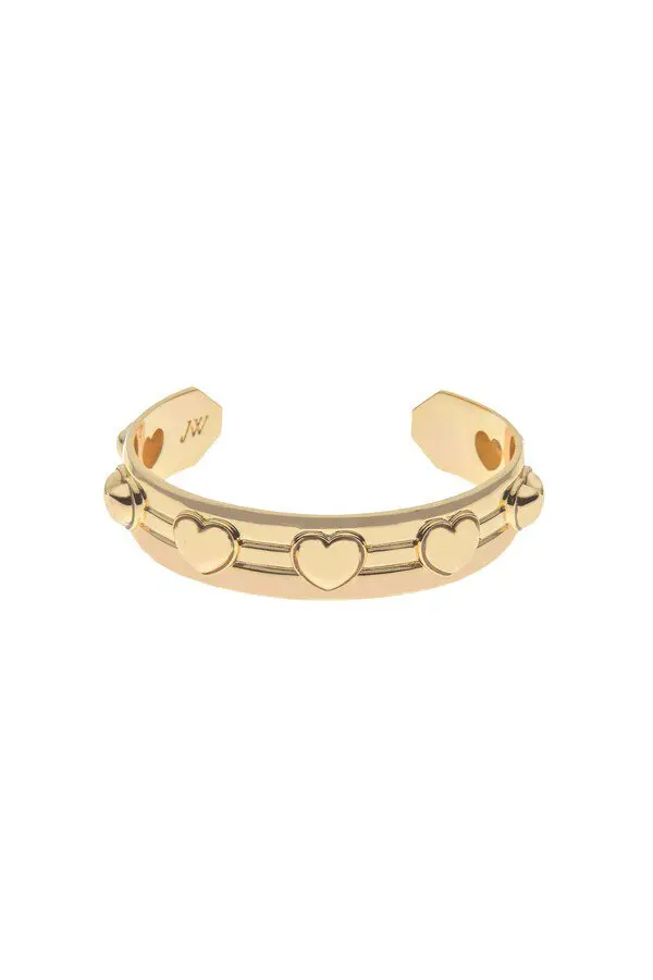 JANE WIN Love Set In Stone Heart Cuff - Gold