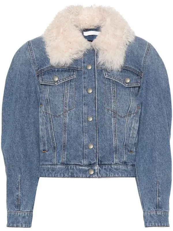 Chloé Shearling-collar Denim Jacket