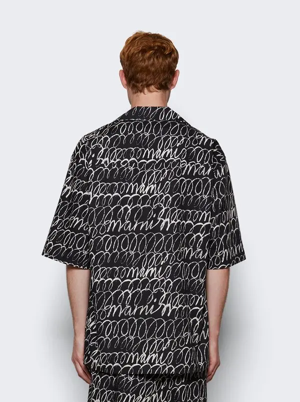 Marni Tropical Wool Bowling Shirt - Black