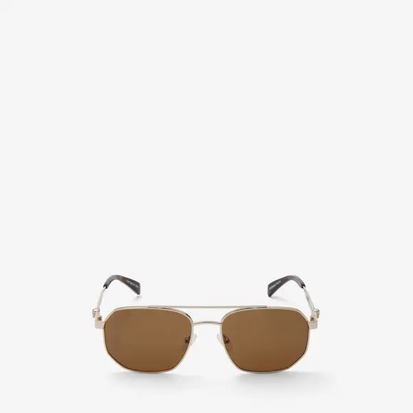Alexander McQueen Floating Skull Brown and Gold Sunglasses Unisex McQueen Floating Skull Metal 60MM Cat-Eye Sunglasses | Saks  main image 2