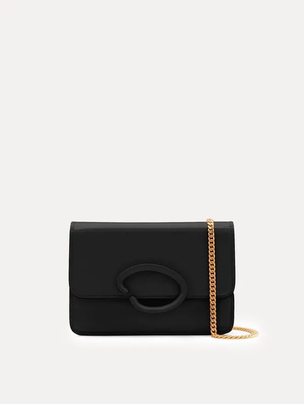 Oscar De La Renta Saffiano Leather Pochette - Black