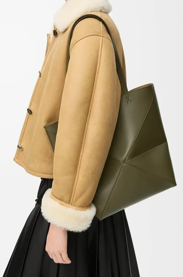 Loewe Luxury Puzzle Fold Tote Bag - Dark Khaki